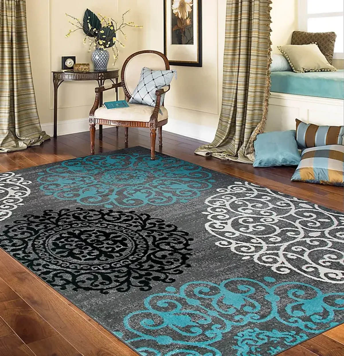 Polvogt II Slate 6'7 Round Rug by Rooms To Go | Furniture.com
